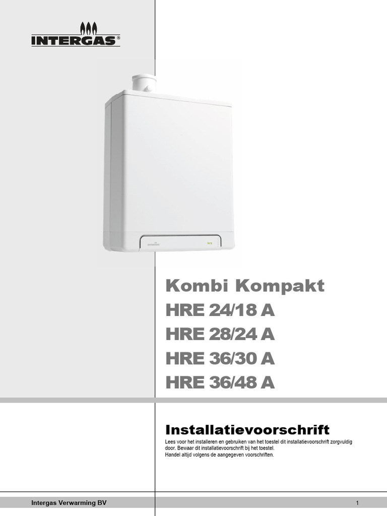 Intergas installatiehandleiding HRE | PDF