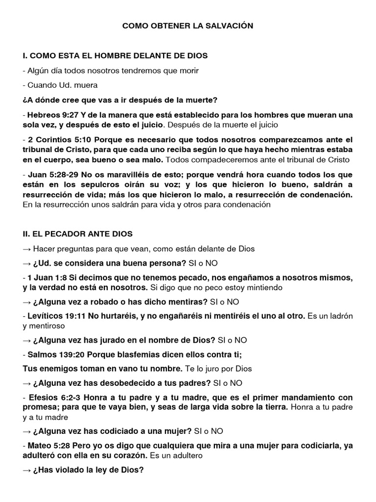 Como Obtener La Salvación | PDF | Pecado | Bautismo Como Obtener La Salvación | PDF | Pecado | Bautismo