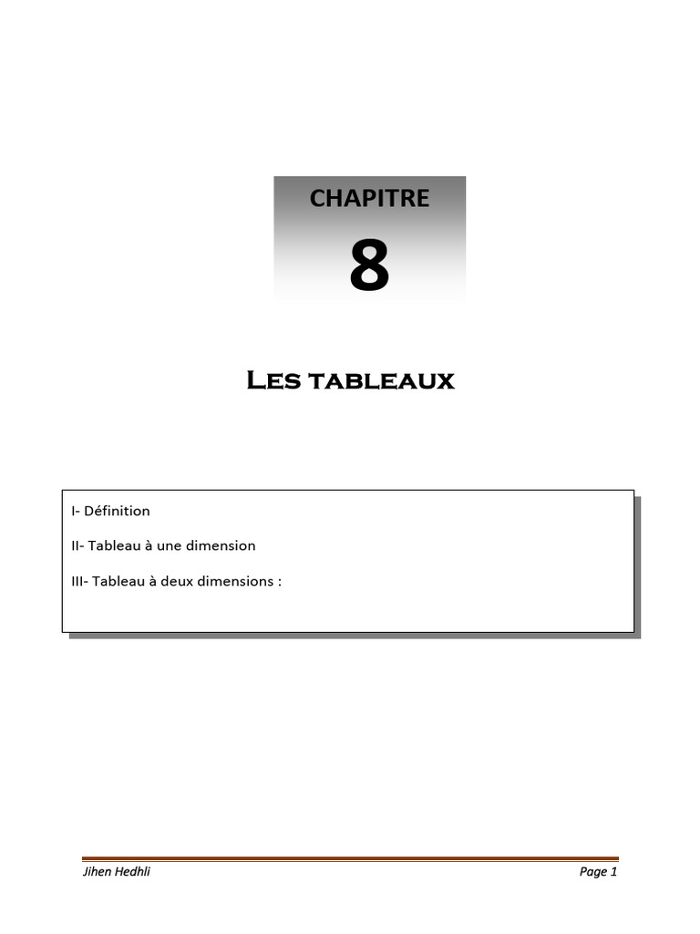 Chap8 Tableaux | PDF