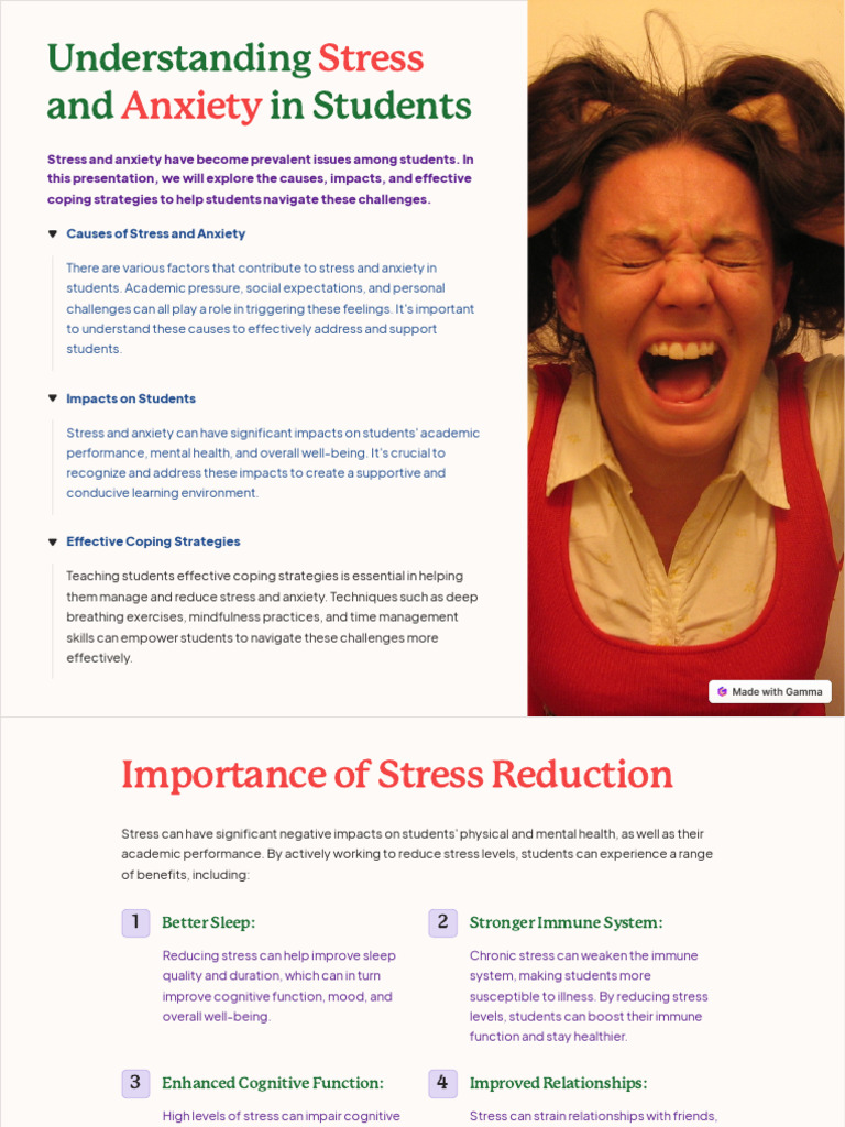 Understanding Stress and Anxiety in Students | PDF | Stress (Biology ...
