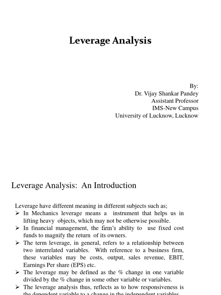Leverage Analysis | PDF | Capital Structure | Leverage (Finance)