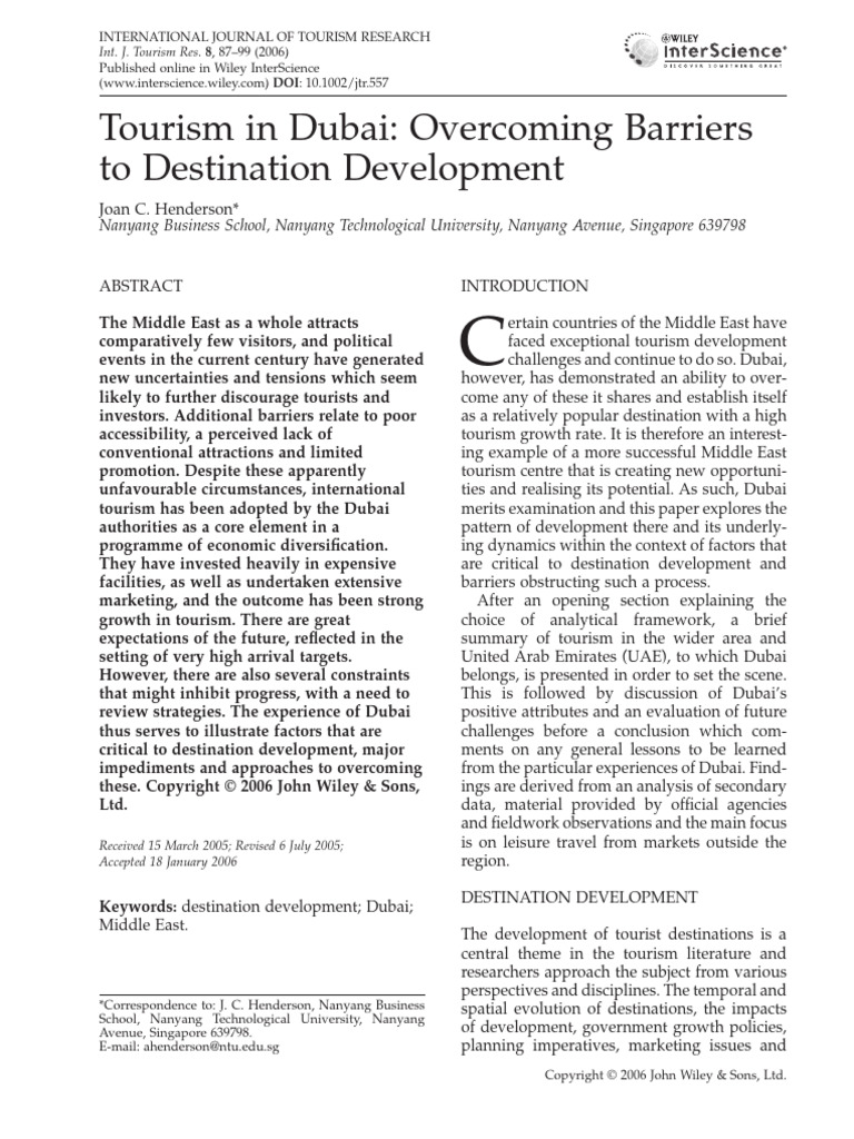 Journal of Tourism Research - 2006 - Henderson - Tourism in Dubai ...
