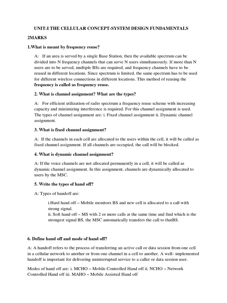 EC 3501 Wireless Communication | PDF | Cellular Network | Bandwidth ...
