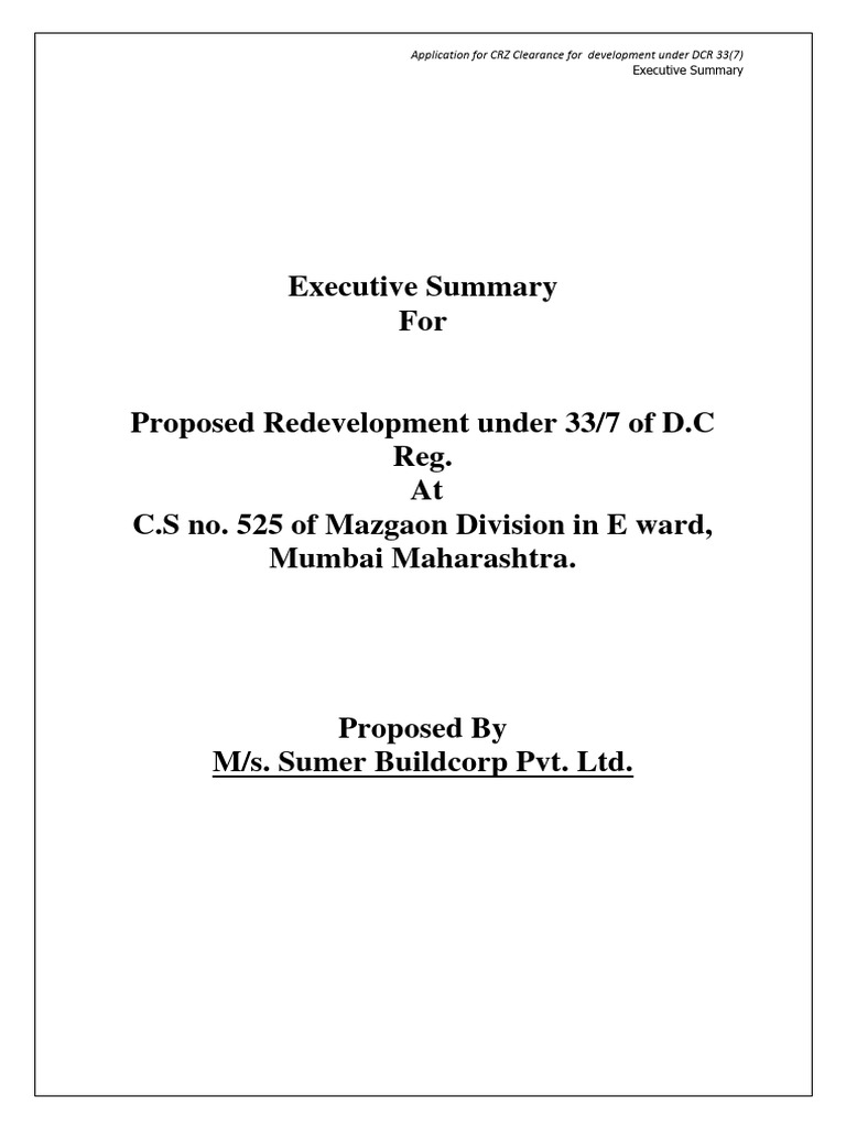 Executive Summary Eia For MPCB | PDF | Waste | Sewage