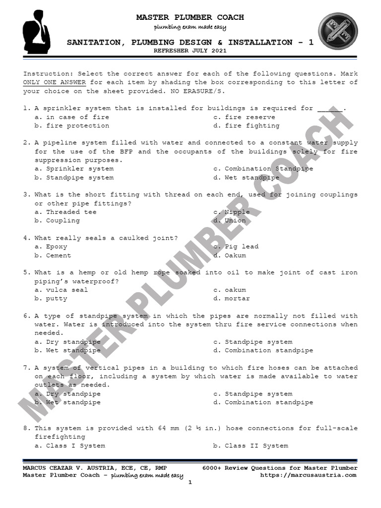 Spdi Refresher 1 | PDF | Plumbing | Storm Drain