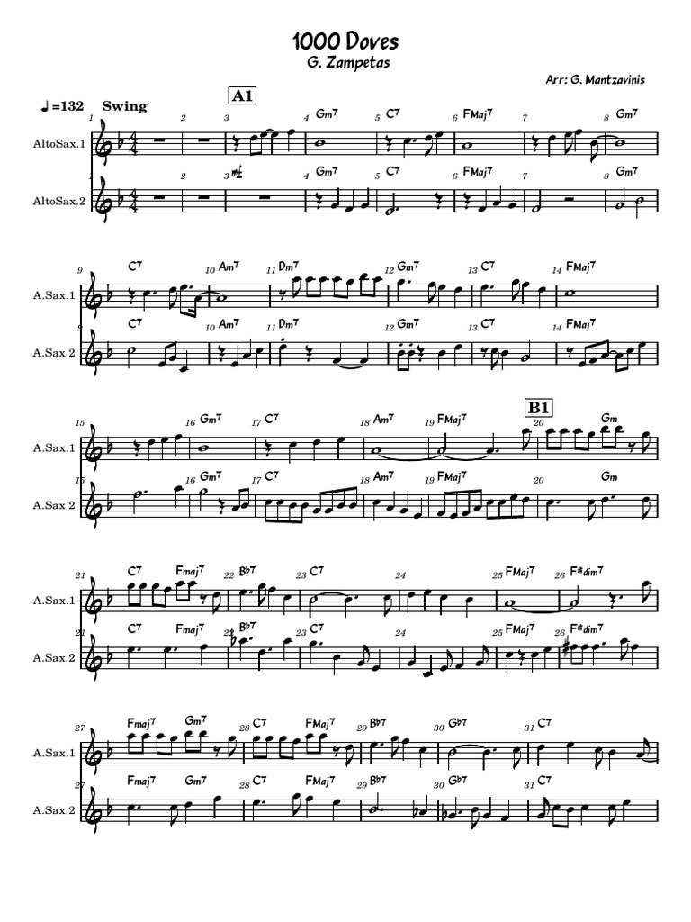 1000 - Doves - JAZZ - Duet Alto | PDF