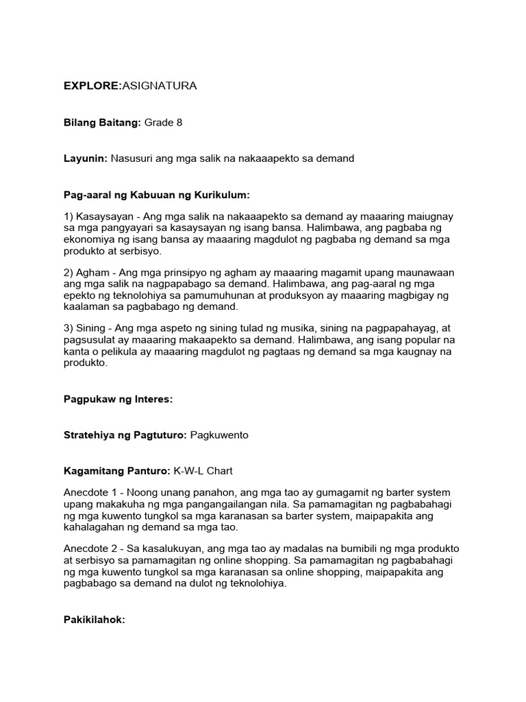 Detailed Lesson - Plan | PDF