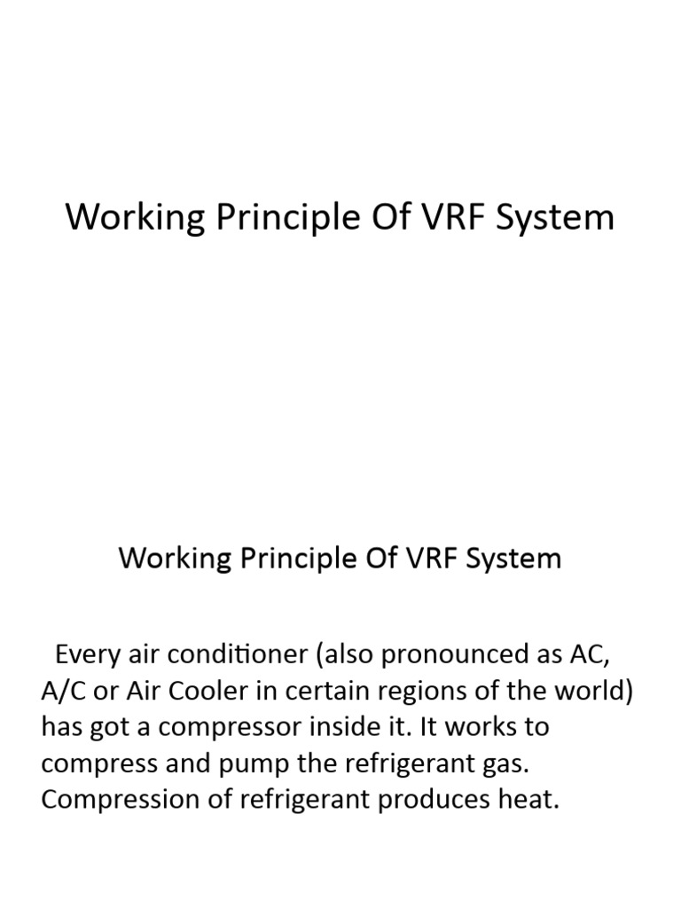 Working Principle of VRF System | PDF | Air Conditioning | Chemical ...