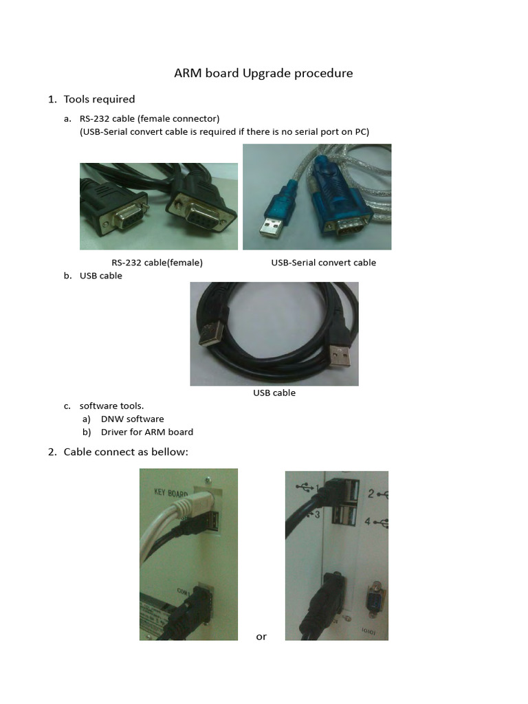 ARM Board Upgrade DNW Procedure | PDF | Usb | Office Equipment