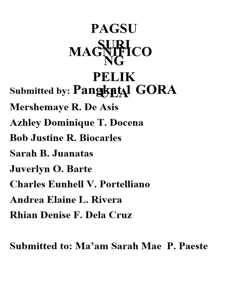 Filipino - Pangkat 1 Pagsusuri NG Pelikula (MAGNIFICO) | PDF