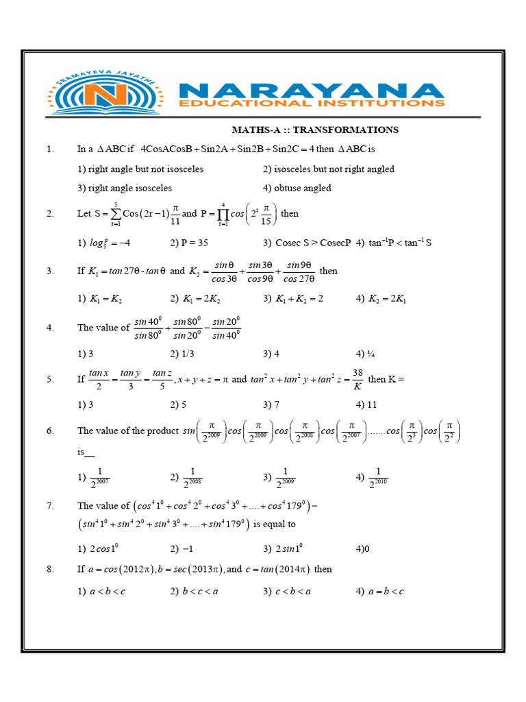 TRANSFORMATIONS | PDF | Euclid | Geometric Measurement