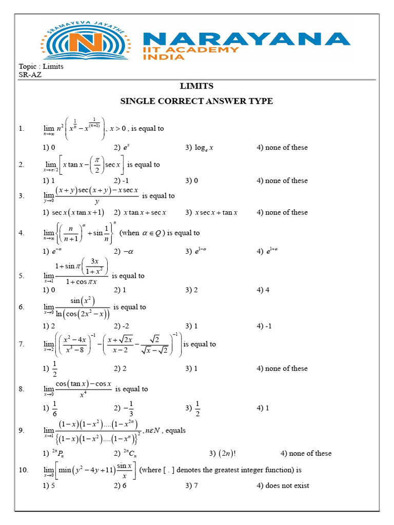 LIMITS | PDF | Mathematical Objects | Functions And Mappings