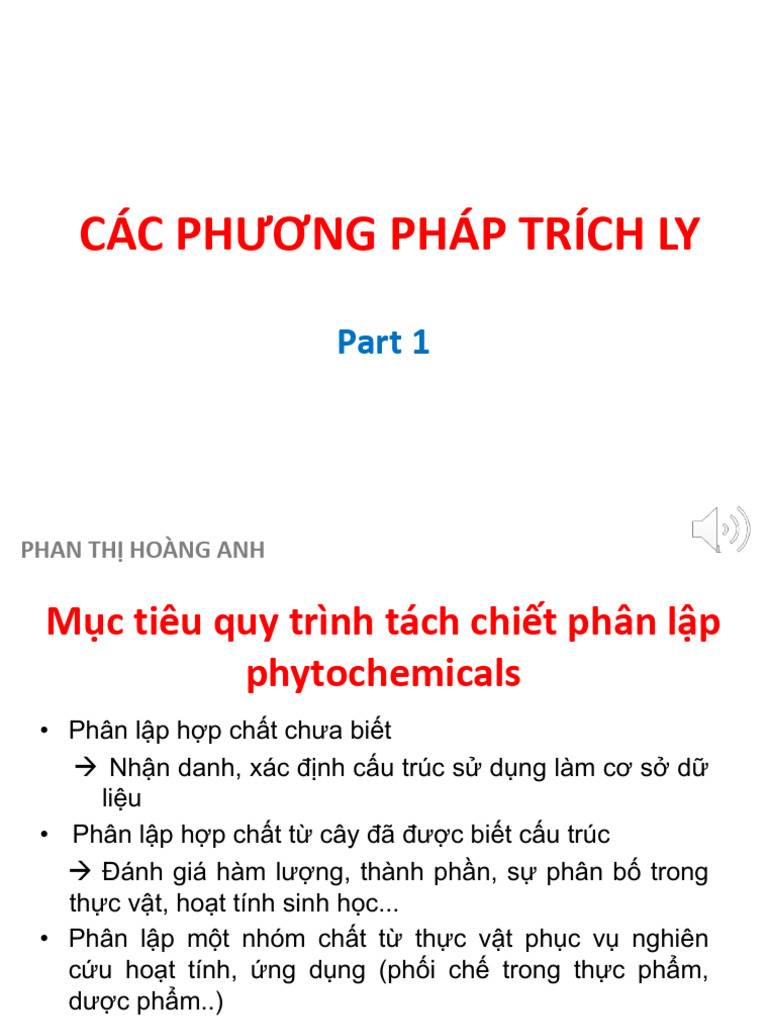 Các Phương Pháp Trích Ly - Part 1 | PDF
