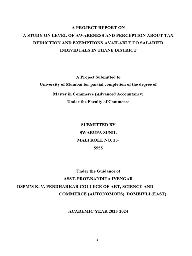 S-Final Swara Black Book Project New-1 | PDF | Taxes | Tax Deduction