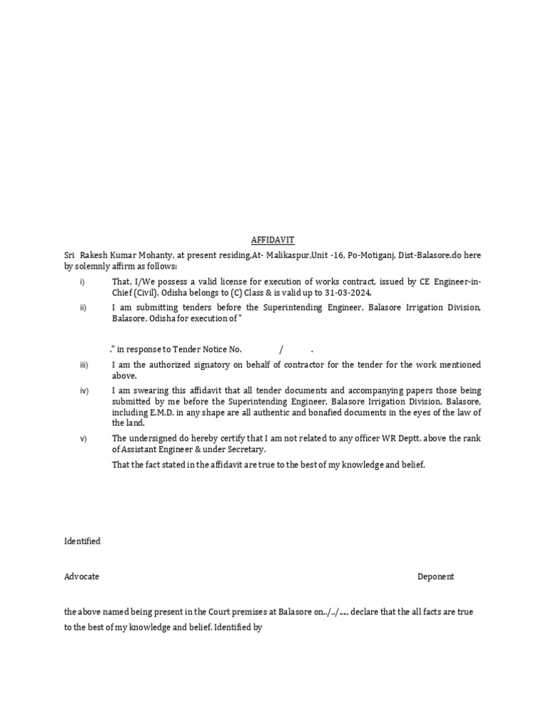 AFFIDAVIT | PDF | Affidavit | Justice