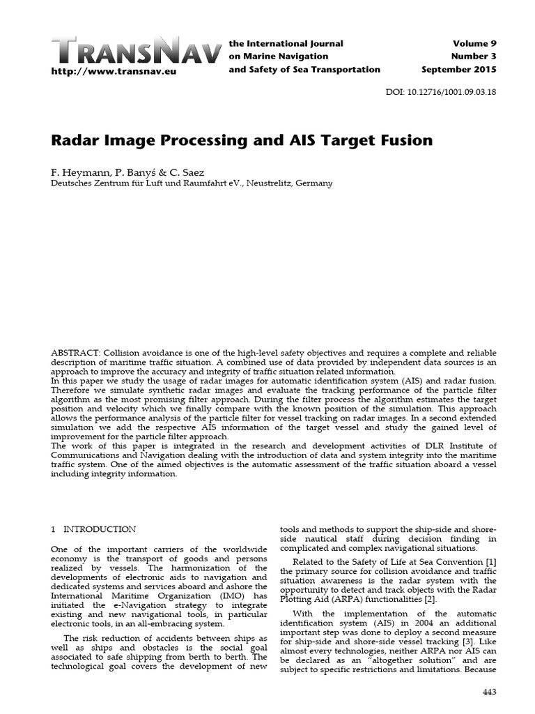 Radar Image Processing and AIS Target Fusion | PDF | Radar | Monte Carlo Method