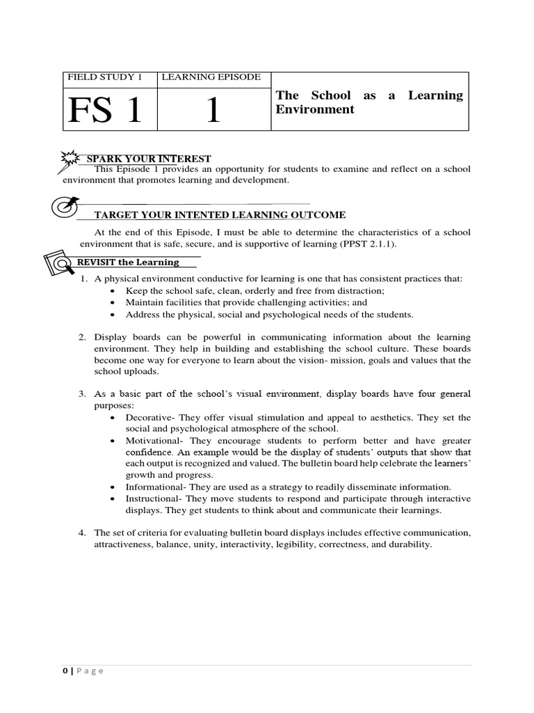 Fs1 Humanag Edit | PDF | Learning | Classroom