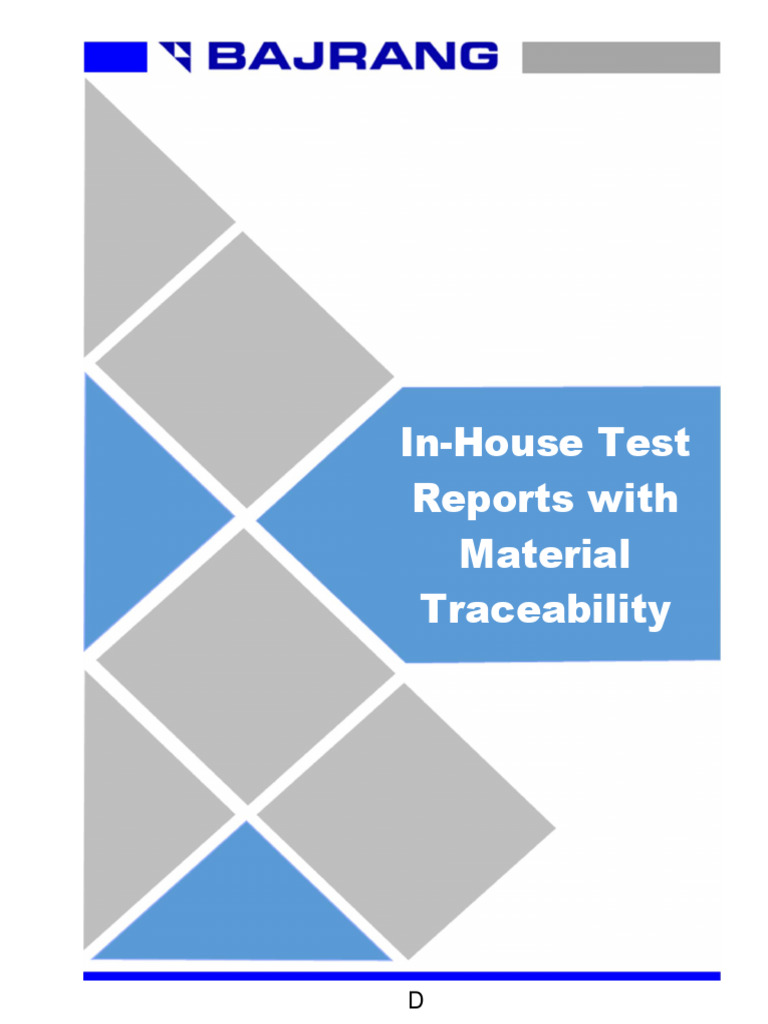 In-House Test Reports With Material Traceability | PDF | Ultimate ...