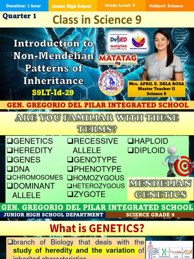 Non-Mendelian Inheritance in Grade 9 Science | PDF | Ploidy | Sex