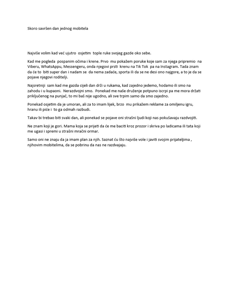 Skoro Savršen Dan Jednog Mobitela | PDF