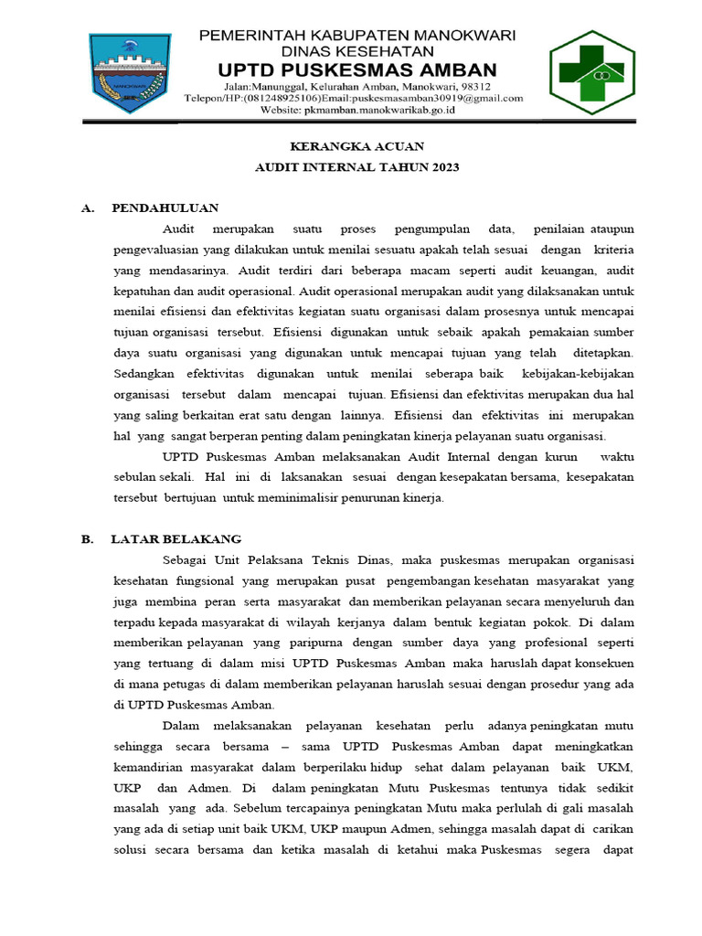 Kak Audit Internal | PDF