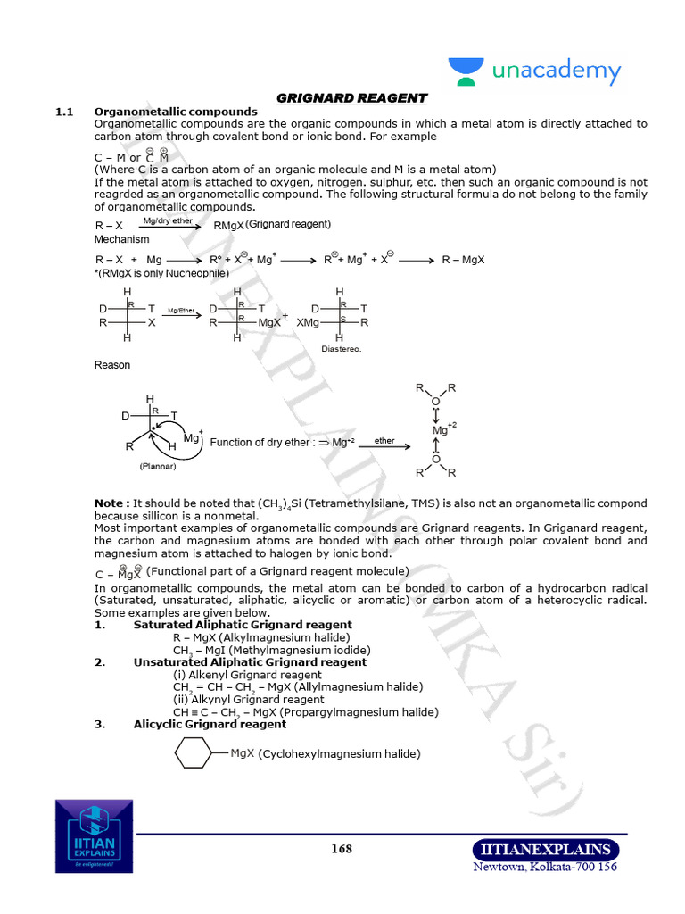 Grignard Reagent Theory | PDF | Chemical Bond | Chemical Compounds