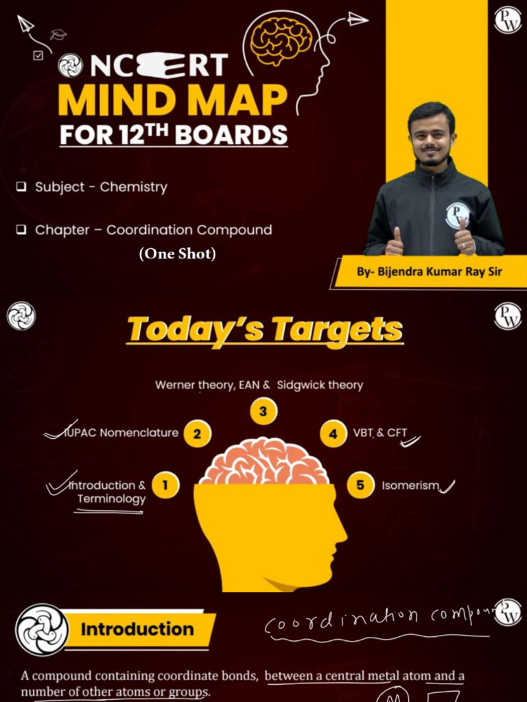 Coordination Compound (One Shot) - Class Notes - Class 12th Mind Map | PDF