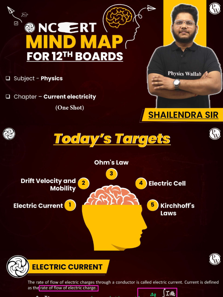 Current Electricity (One Shot) - Class Notes - Class 12th Mind Map | PDF
