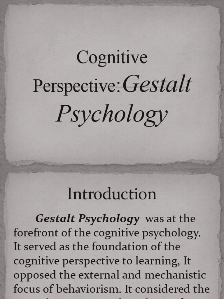 Cognitive Perspective Gestalt Psychology | PDF | Perception | Neuroscience