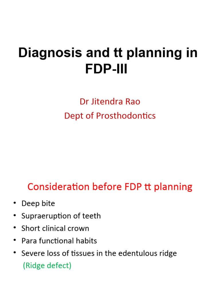 Diagnosis - and - TT - Planning - in - FDP - III - MCQ 3 | PDF ...