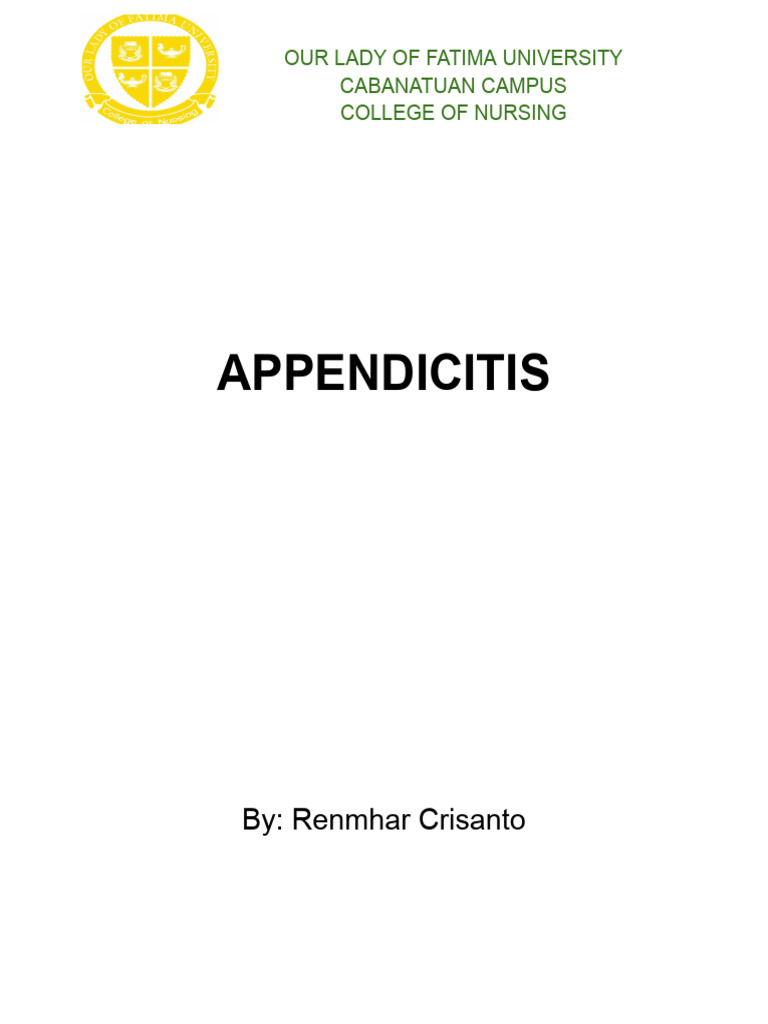 Appendicitis Download Free Pdf Surgery Causes Of Death