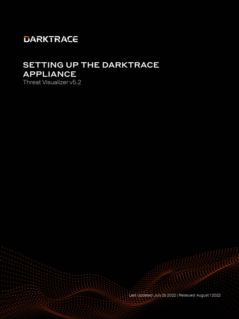 Setting Up The Darktrace Appliance | PDF | Computer Network | Port (Computer Networking)