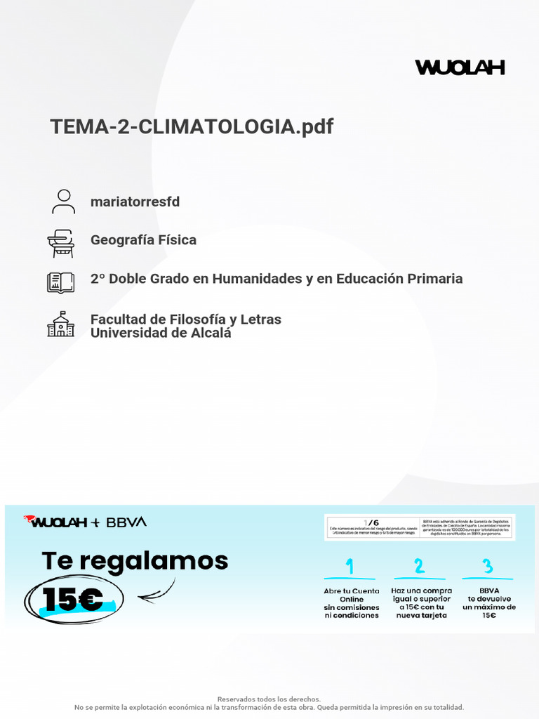 Free TEMA 2 CLIMATOLOGIA | PDF | Herida | Clima