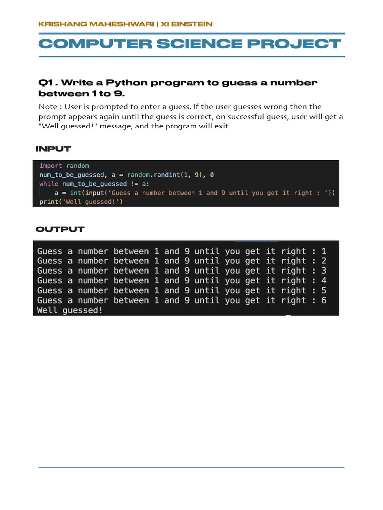 Computer Science HHW | PDF