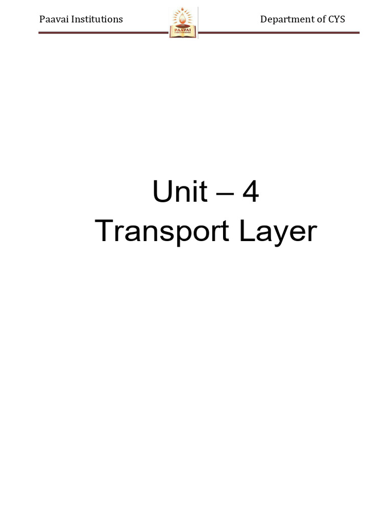 Cn-Unit 4 | Download Free PDF | Transmission Control Protocol | Port (Computer Networking)