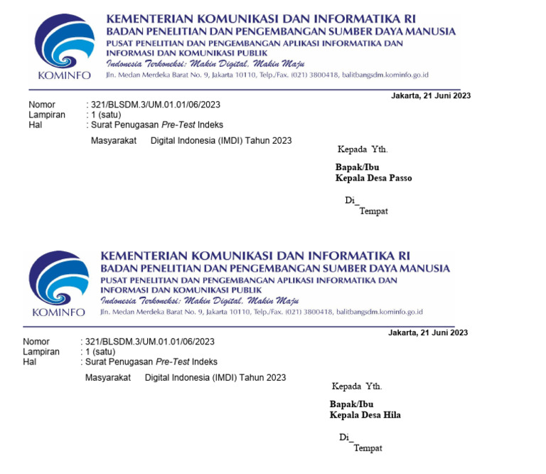 Kop Surat Kominfo | PDF