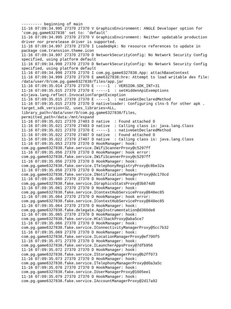 Com - Pg.game6327838 Logcat | PDF | Java (Programming Language) | Method (Computer Programming)