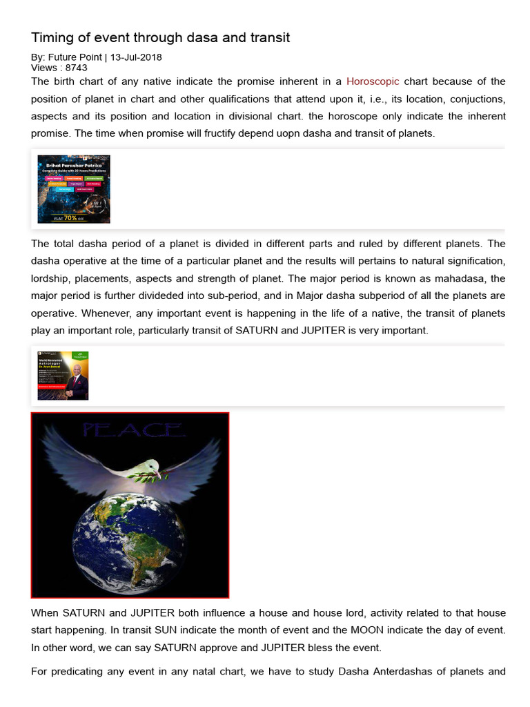 Timing of Event Through Dasa and Transit (Future Point) | PDF | Planets ...