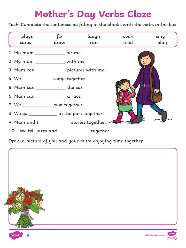 Au T 10000117 Mothers Day Cloze Activity Sheet English - Ver - 2 | PDF ...