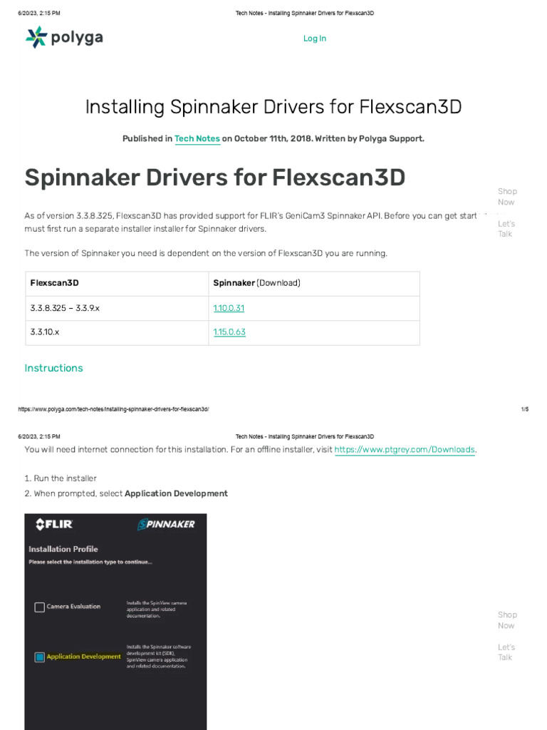 Flexscan3D Spinnaker Driver Setup | PDF | System Software | Computer ...