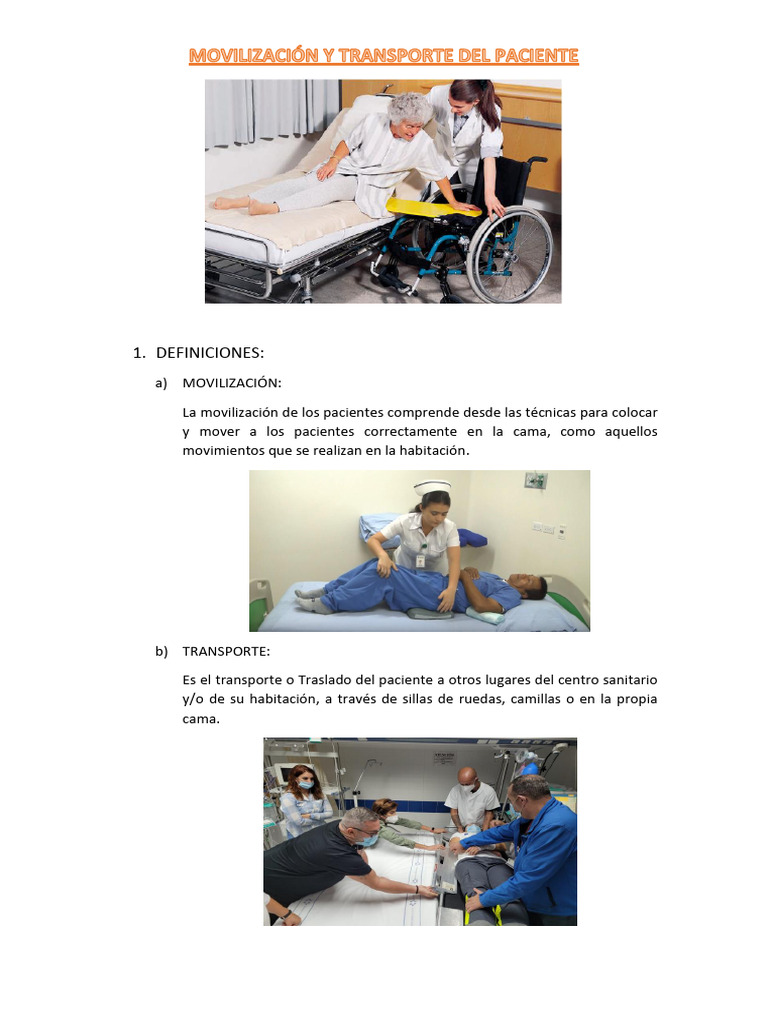 Movilización y Transporte Del Paciente | PDF