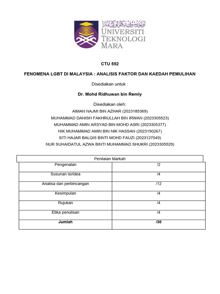 Kertas Kerja Ctu552 | PDF | Sains & Matematika