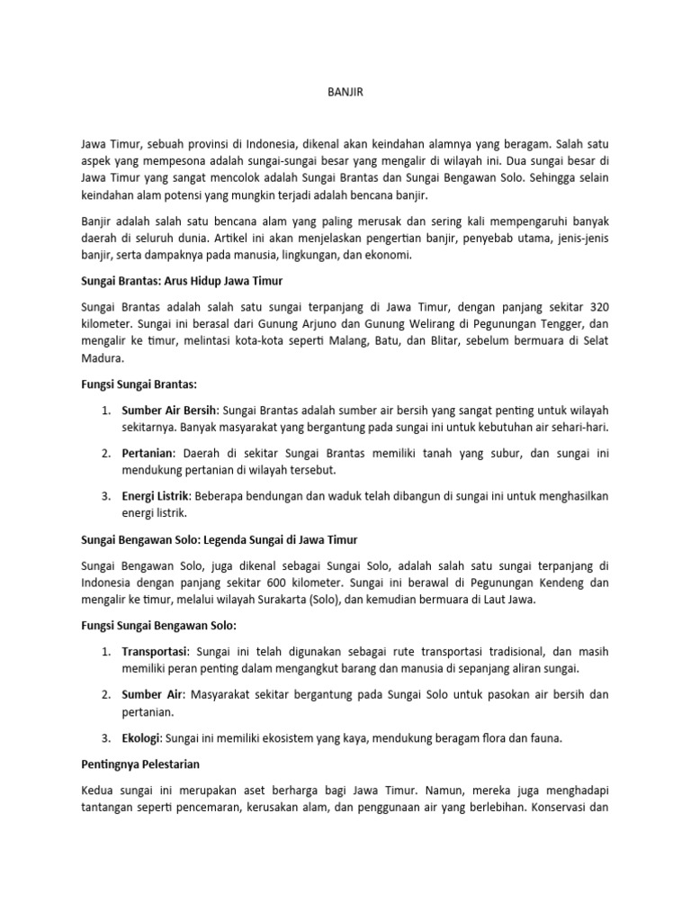 Banjir Tugas Budi Kelas 2C | PDF