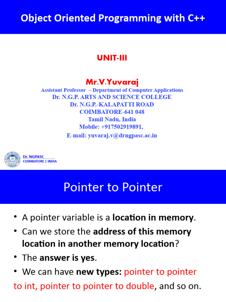 C Unit Iii Pdf Pointer Computer Programming Class Computer