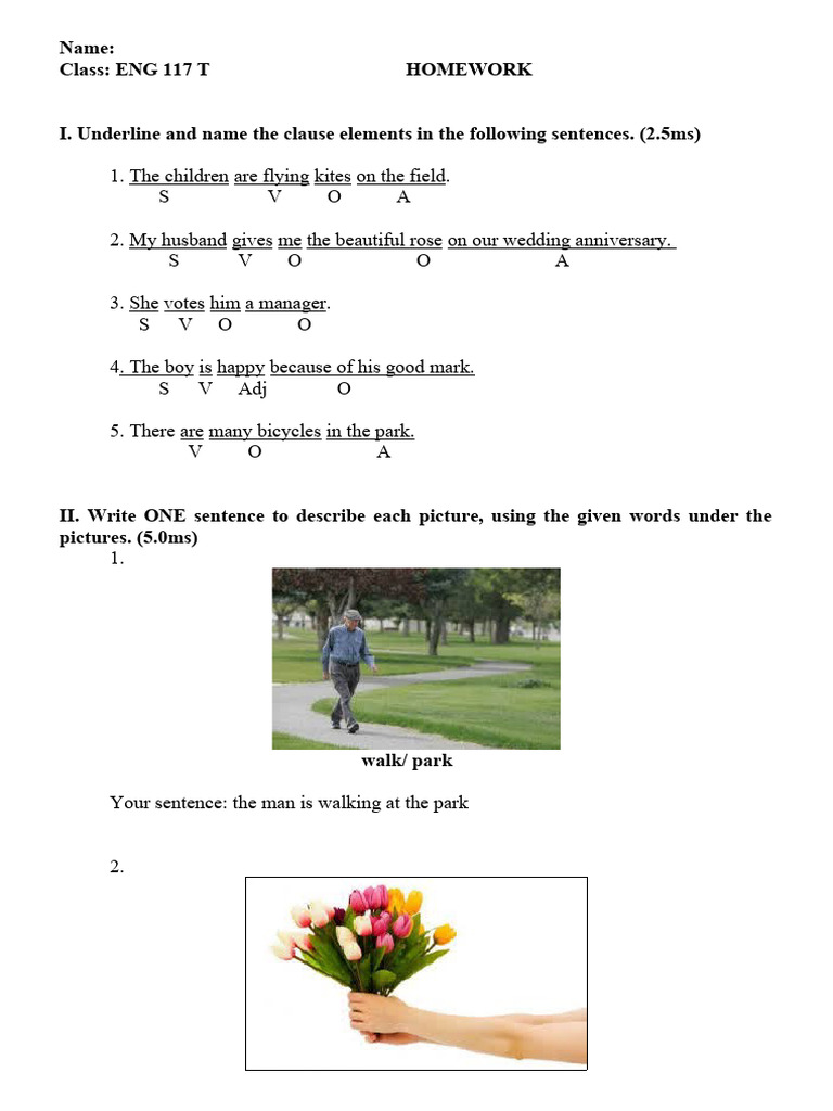 Writing Level 1 - Homework | PDF