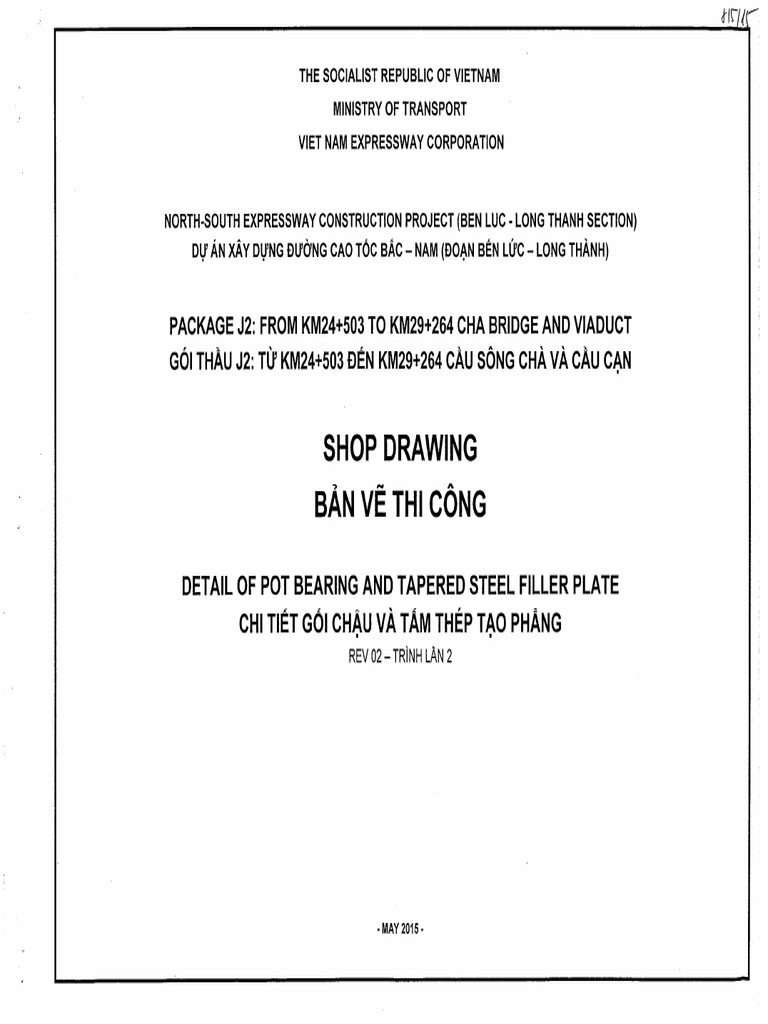 Shop Drawing (SD) for Detail Pot Bearing_Tapered Steel Filler Plate of ...