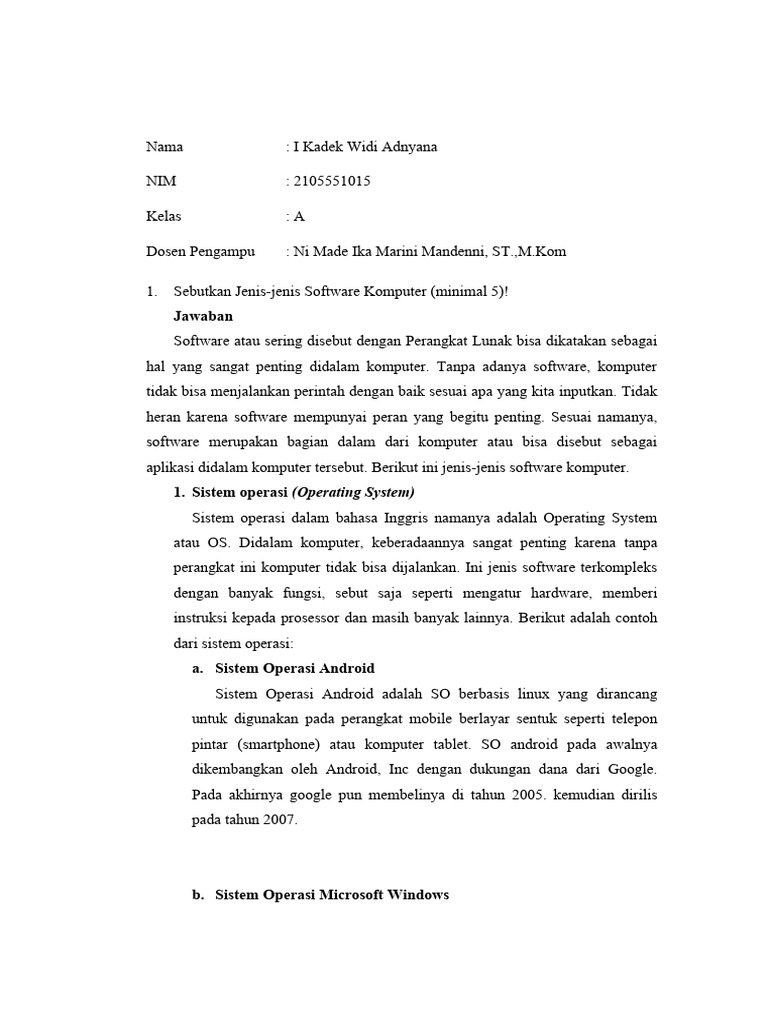 Jenis Software | PDF