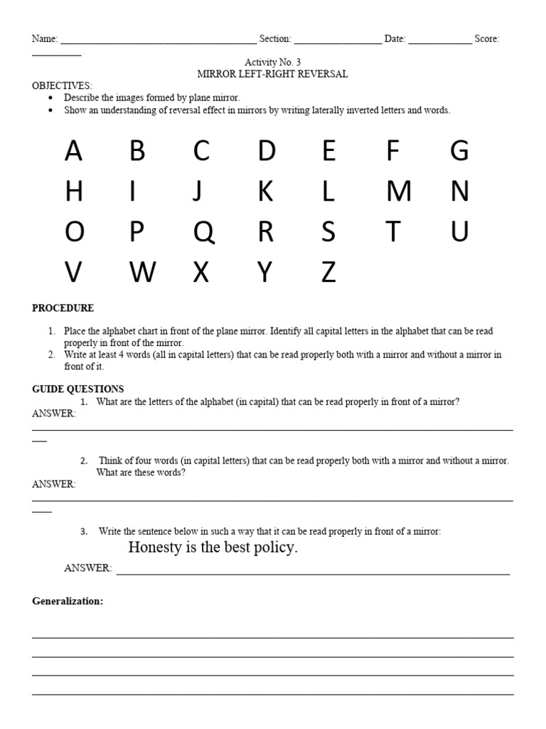 Mirror Left Right Reversal | PDF