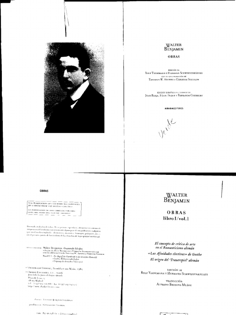 Walter Benjamin Obras Completas I Abada | PDF