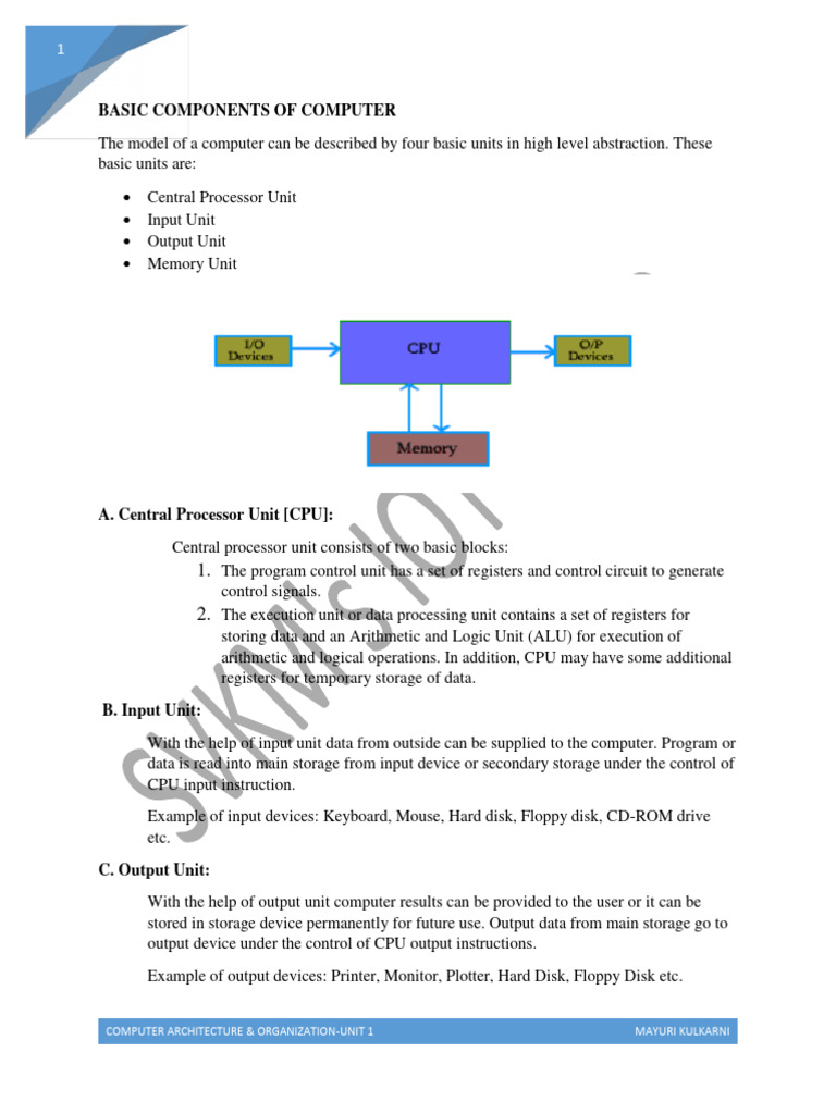 CAO Unit 1 | PDF | Computer Data Storage | Input/Output CAO Unit 1 | PDF | Computer Data Storage | Input/Output